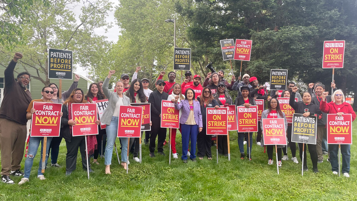 Sutter workers strike again in Sacramento with Dolores Huerta in ...
