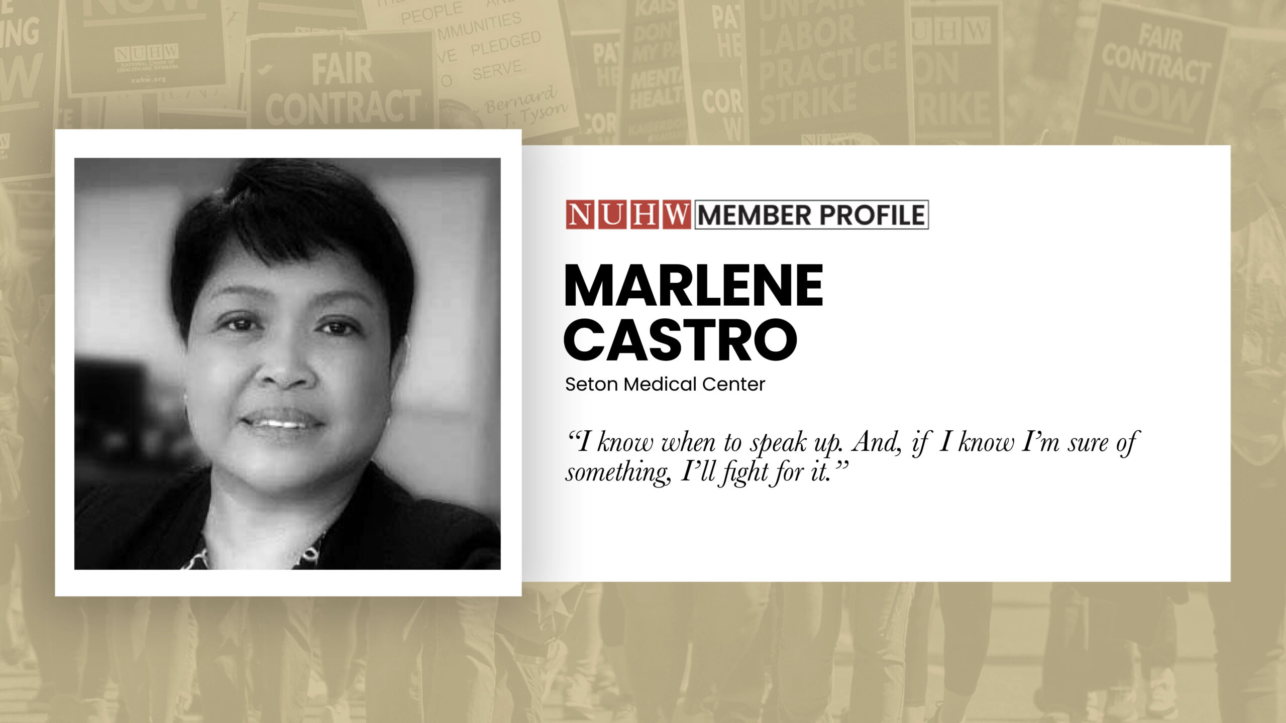 Member Profile: Marlene Castro - National Union of Healthcare Workers