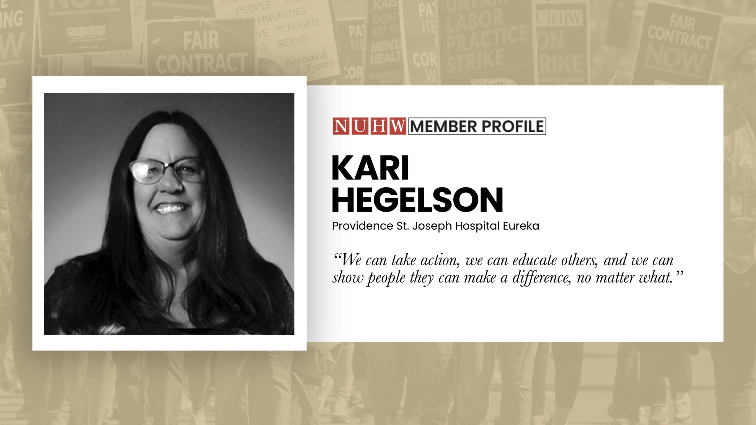 Member profile: Kari Helgeson - National Union of Healthcare Workers
