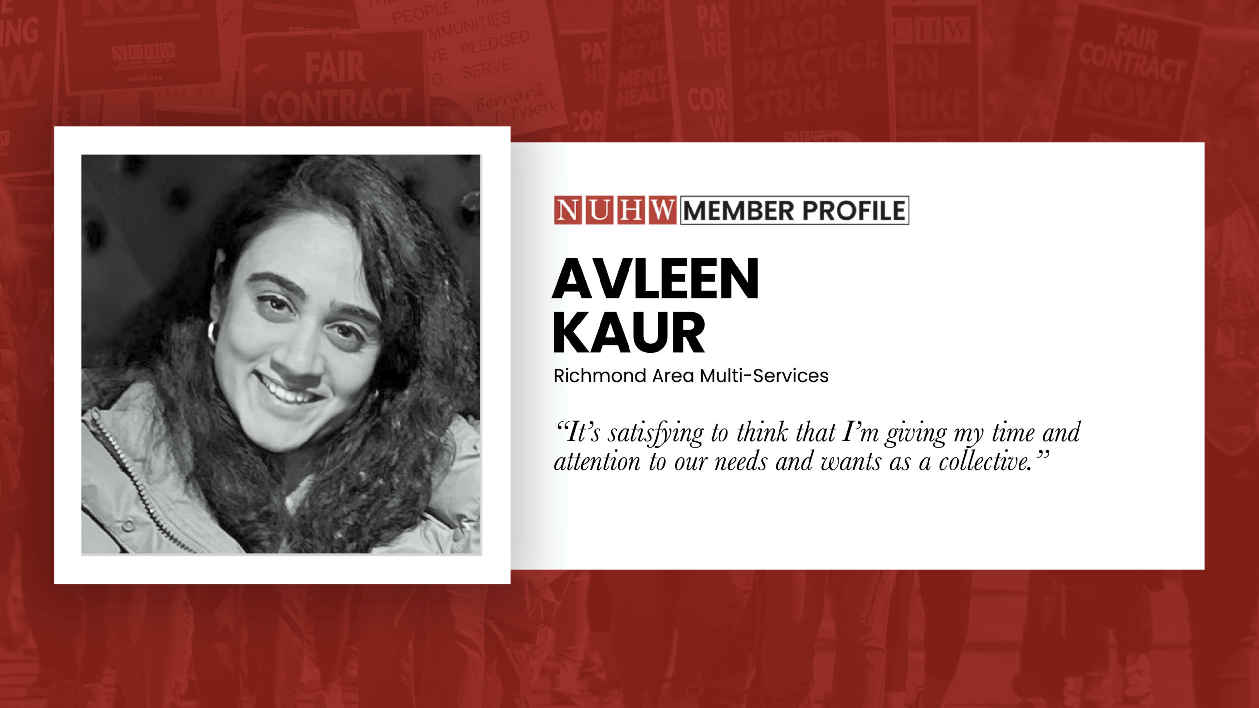 Member Profile: Avleen Kaur - National Union of Healthcare Workers